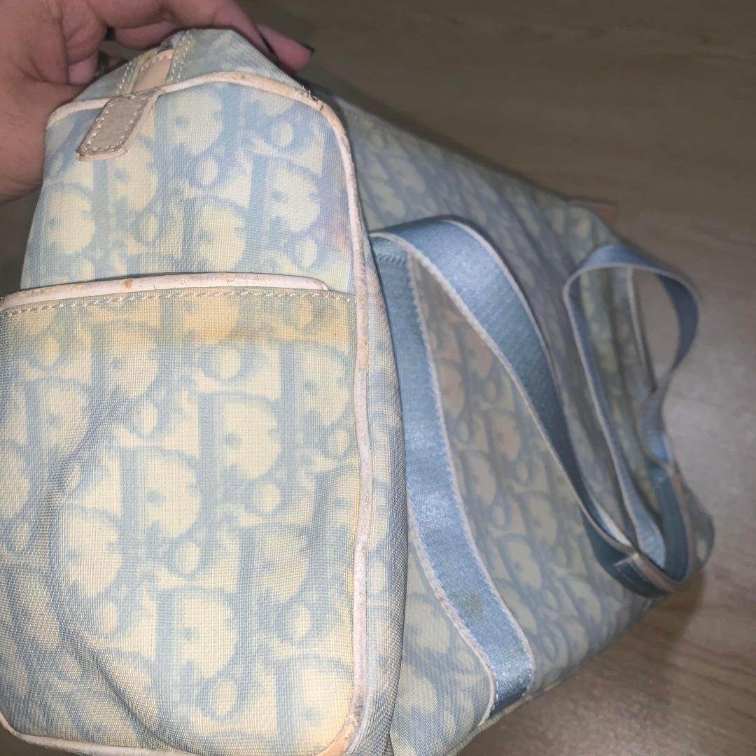 Christian Dior Baby Blue Mini Oblique Monogram Logo Vintage Boston ...