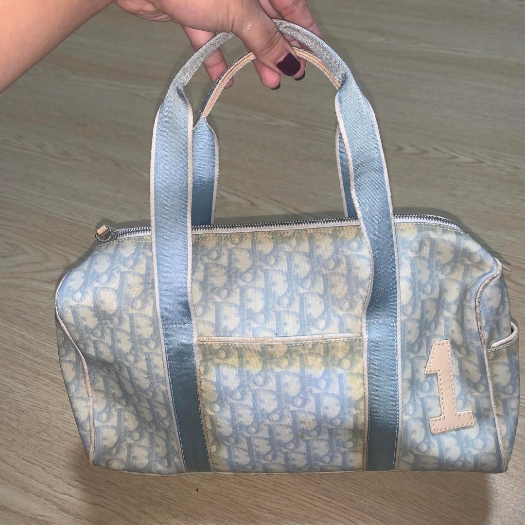 Christian Dior Baby Blue Mini Oblique Monogram Logo Vintage Boston ...