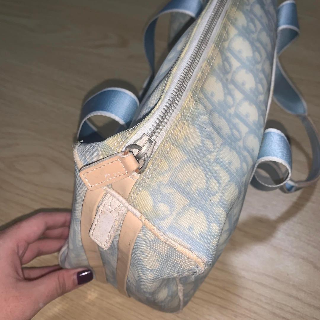 Christian Dior Baby Blue Mini Oblique Monogram Logo Vintage Boston ...