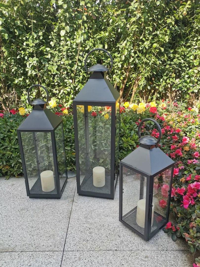 Classic European Lantern 黑色落地防風燭台, 傢俬＆家居, 燈飾及風扇, 燈飾 - Carousell