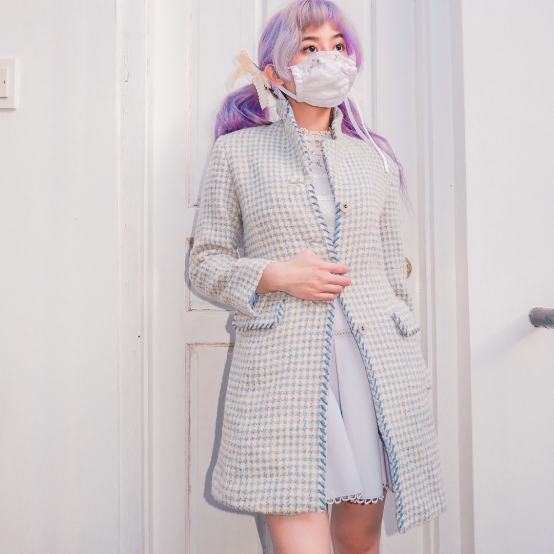 Clueless Vintage Coat | PRE-ORDER | Chanel Houndstooth Y2K 90s Pastel ...
