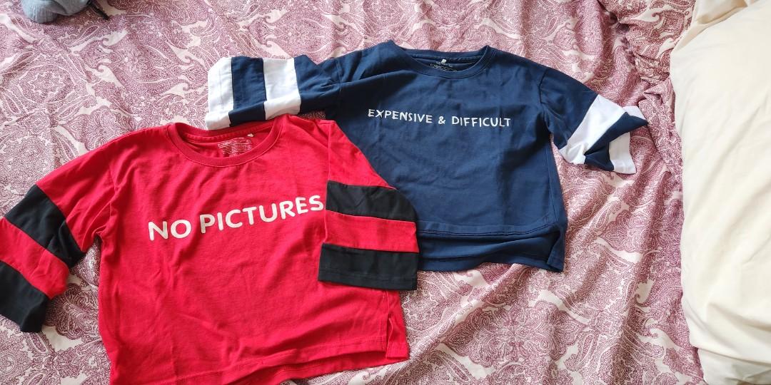 Cute Statement Crop Tops (Red and Blue), Women's Fashion, Tops, Blouses ...