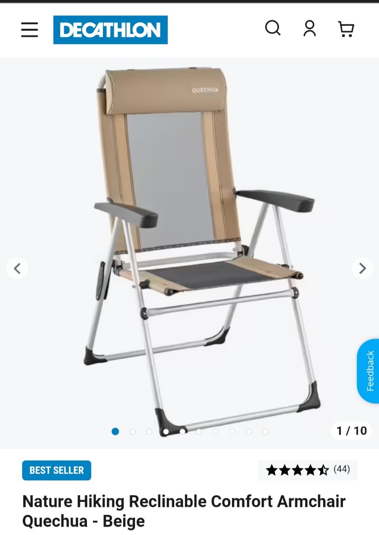 Decathlon lounge chair foldable great for outdoors!, Furniture & Home ...