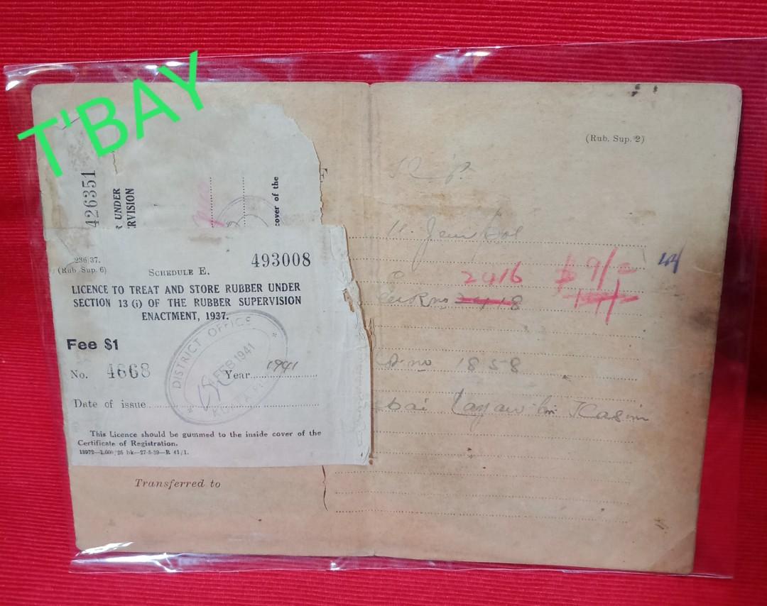 Dokumen lama Jual beli getah (Kuala pilah -1941), Hobbies & Toys ...