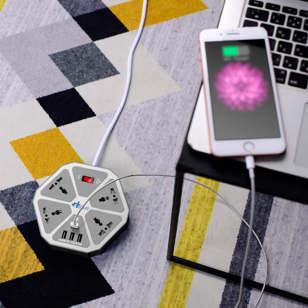 Extension Lead with USB HULKER Power Strip 4 way Universal Socket 4 USB ... Extension Lead with USB HULKER Power Strip 4 way Universal Socket 4 USB ...
