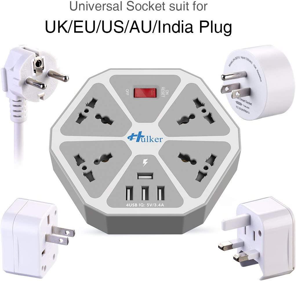 Extension Lead with USB HULKER Power Strip 4 way Universal Socket 4 USB ... Extension Lead with USB HULKER Power Strip 4 way Universal Socket 4 USB ...