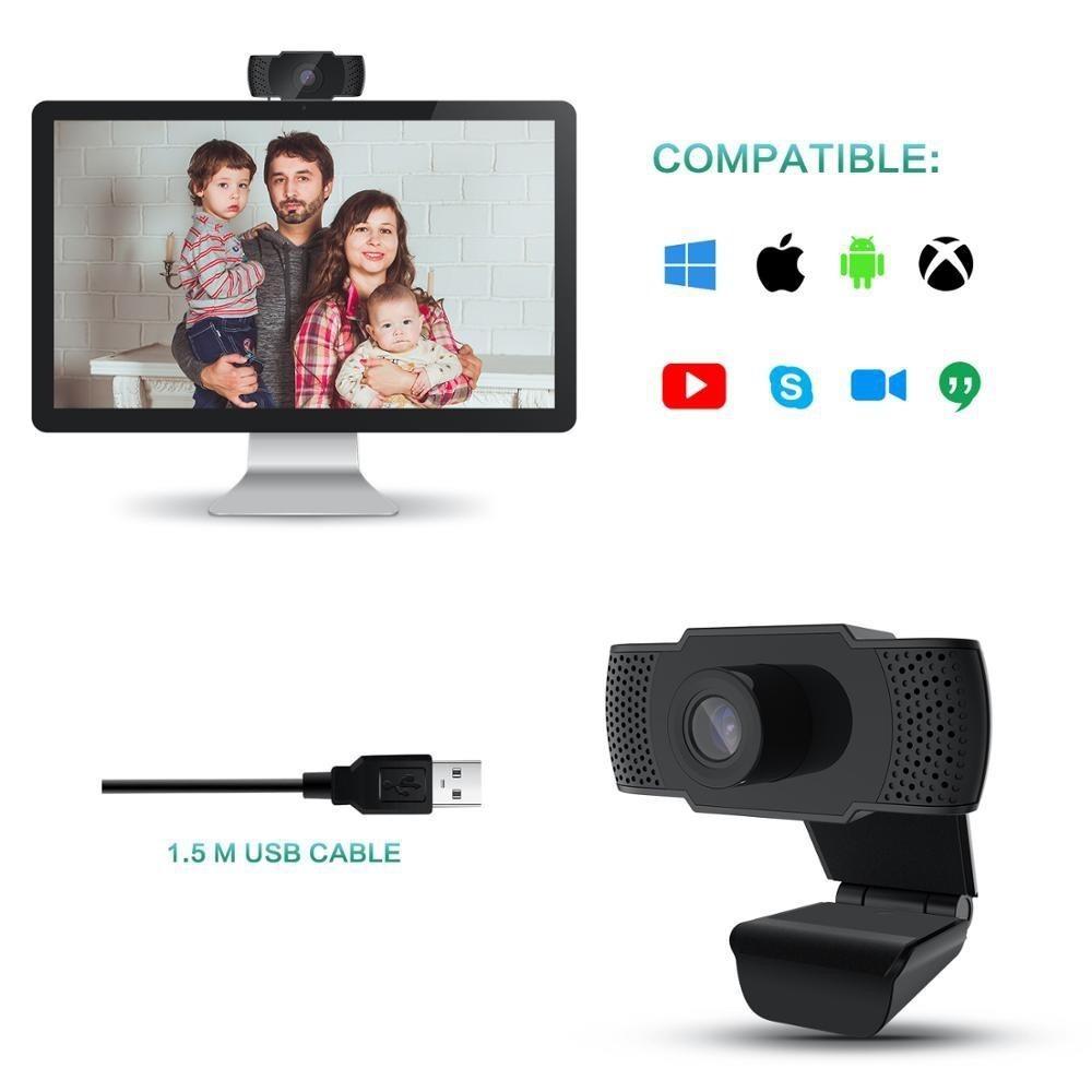 Full HD Real 1080P Webcam with Built-in Microphone USB Web Cam ...