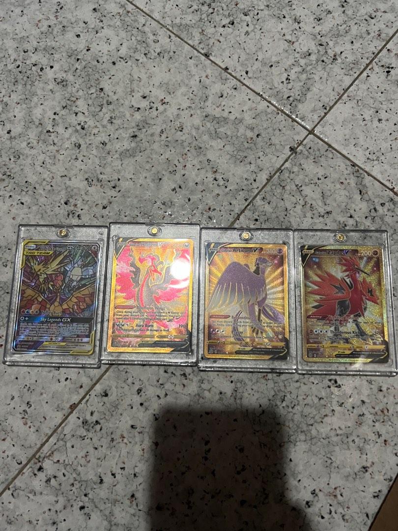 Gold Galarian zapdos V moltress V articuno V, Hobbies & Toys, Toys ...