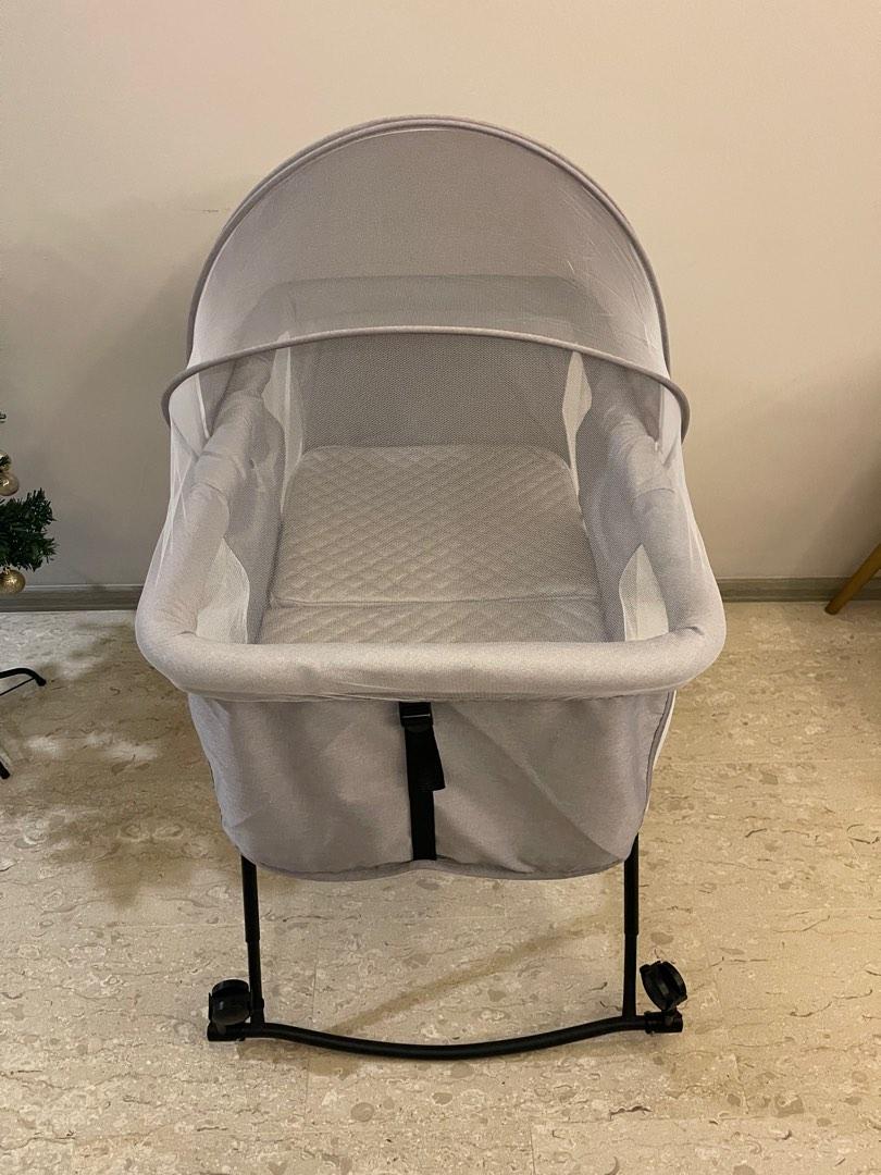 Grey baby cot with wheels, Babies & Kids, Baby Nursery & Kids Furniture ...