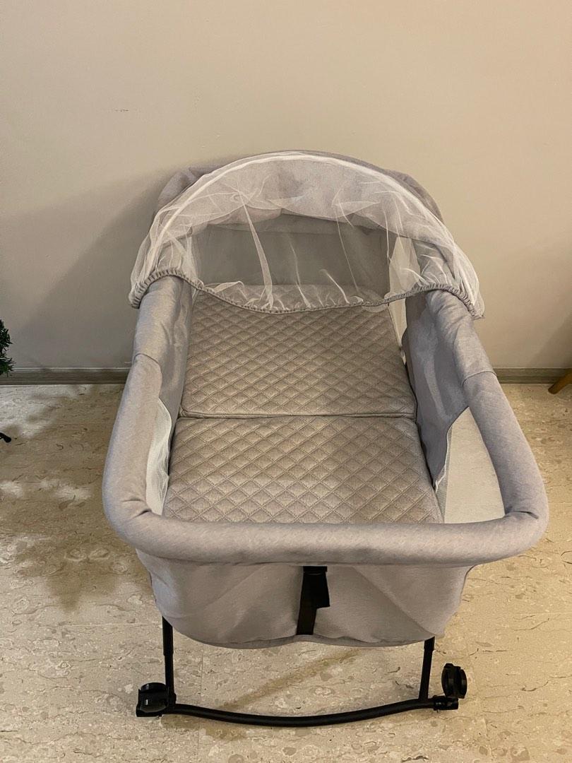 Grey baby cot with wheels, Babies & Kids, Baby Nursery & Kids Furniture ...
