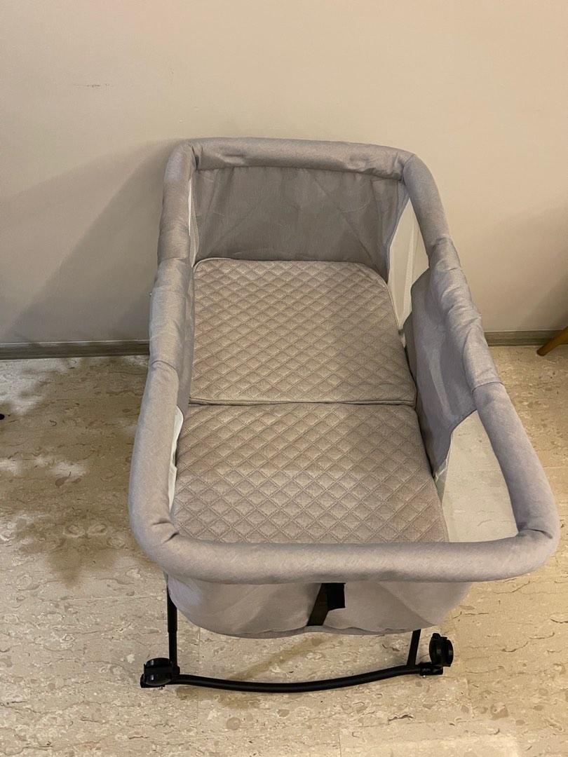 Grey baby cot with wheels, Babies & Kids, Baby Nursery & Kids Furniture ...