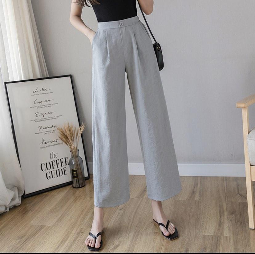Grey work pants, Women's Fashion, Bottoms, Other Bottoms on Carousell