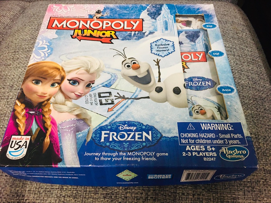 Hasbro Monopoly Junior - Frozen (with exclusive Frozen movers), Hobbies ...