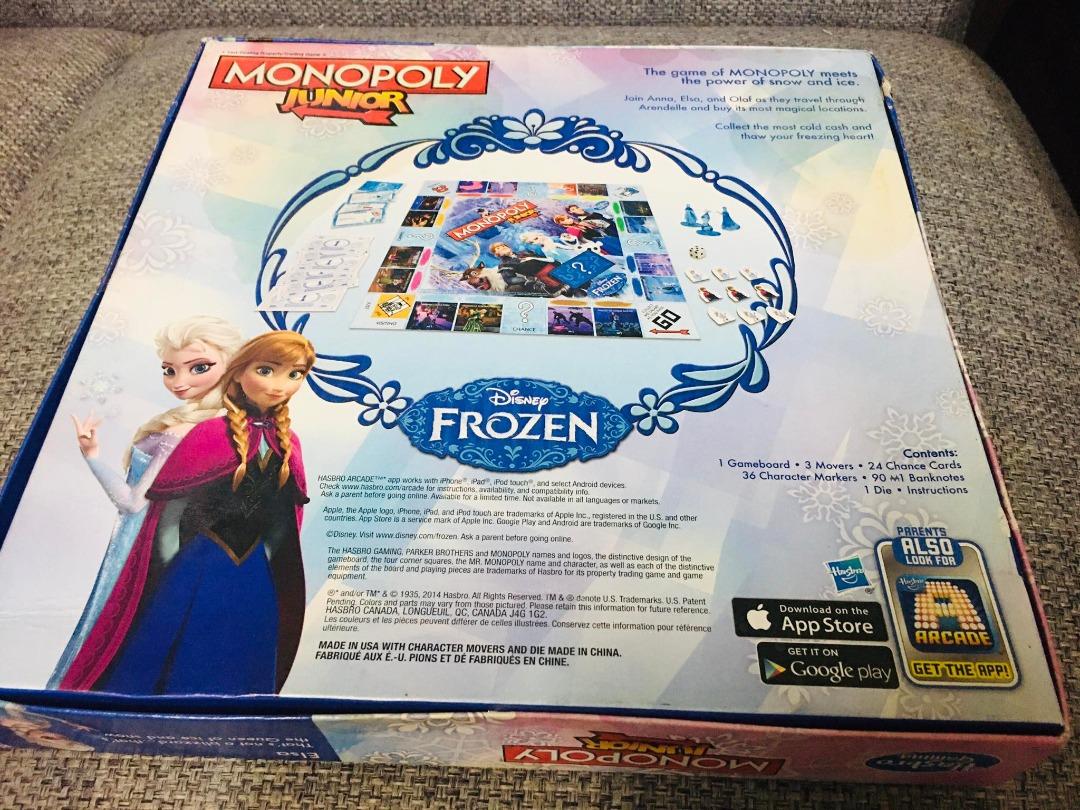 Hasbro Monopoly Junior - Frozen (with exclusive Frozen movers), Hobbies ...