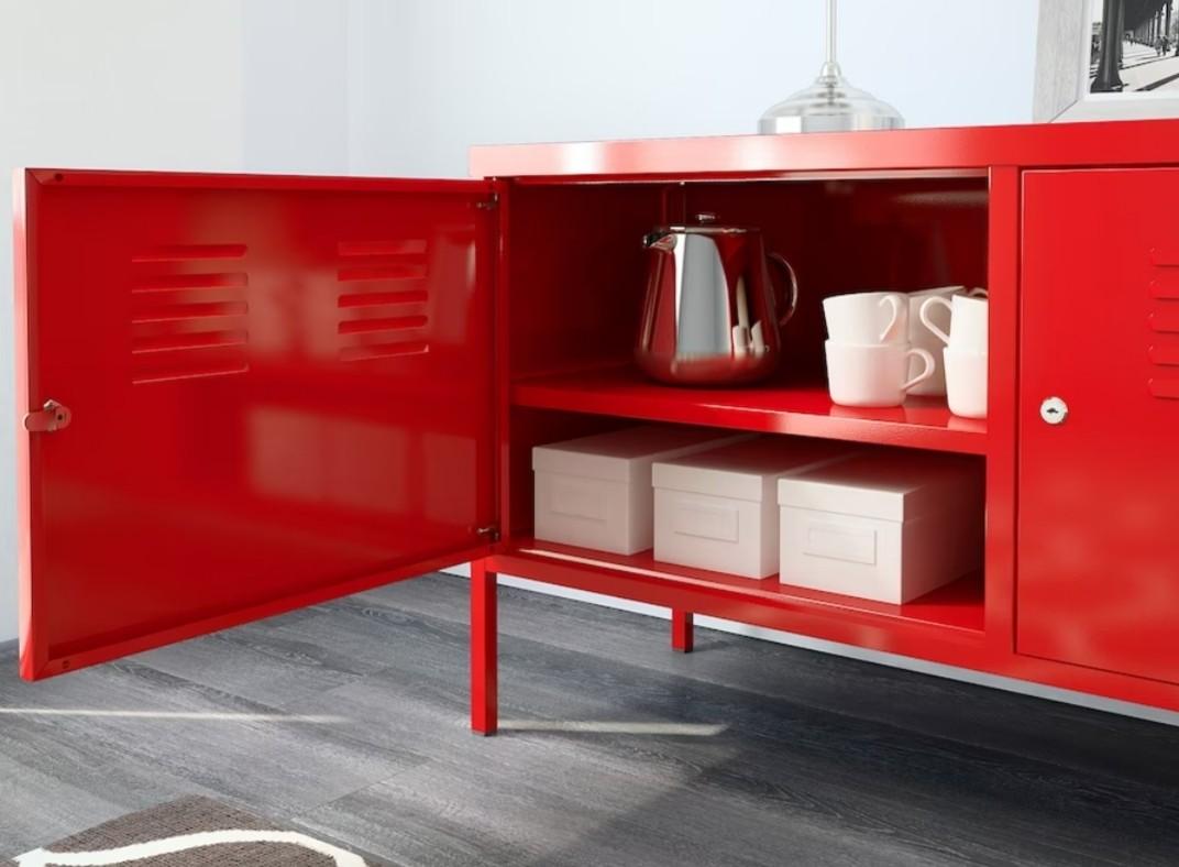 IKEA Metal Red Cabinet, Furniture & Home Living, Furniture, TV Consoles ...