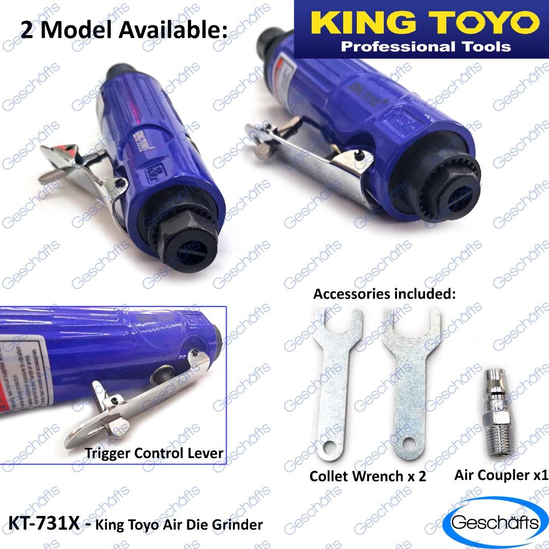 King Toyo Air Die Grinder 22000RPM / 25000RPM / 1/4" Collet, Furniture ...