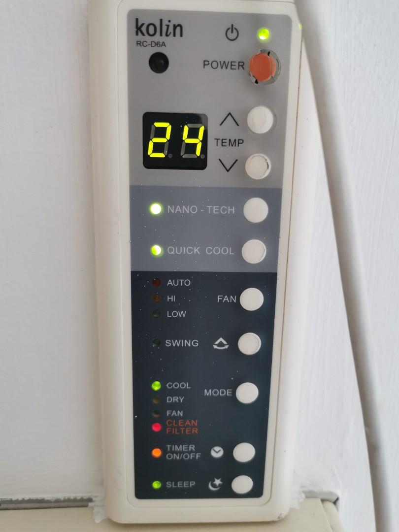 KOLIN Window type 1hp, TV & Home Appliances, Air Conditioning and ...