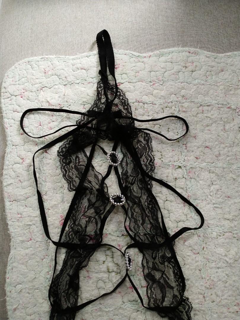 Lace lingerie black hose, Women's Fashion, New Undergarments ...