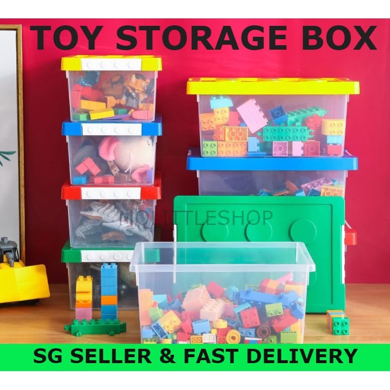 LEGO BUILDING BLOCKS TOY STORAGE BOX STACKABLE BIG SIZE COLOURFUL ...