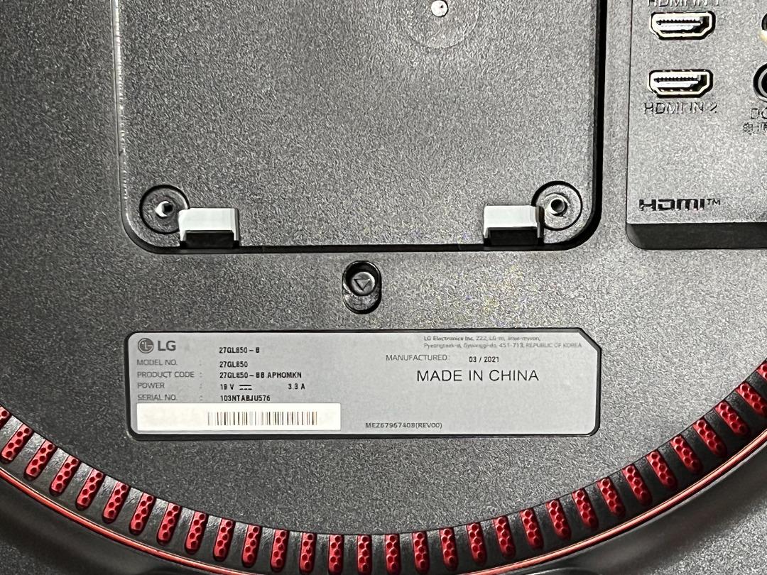 LG 27GL850-B 27" Ultragear Nano IPS Gaming Monitor, Computers & Tech ...