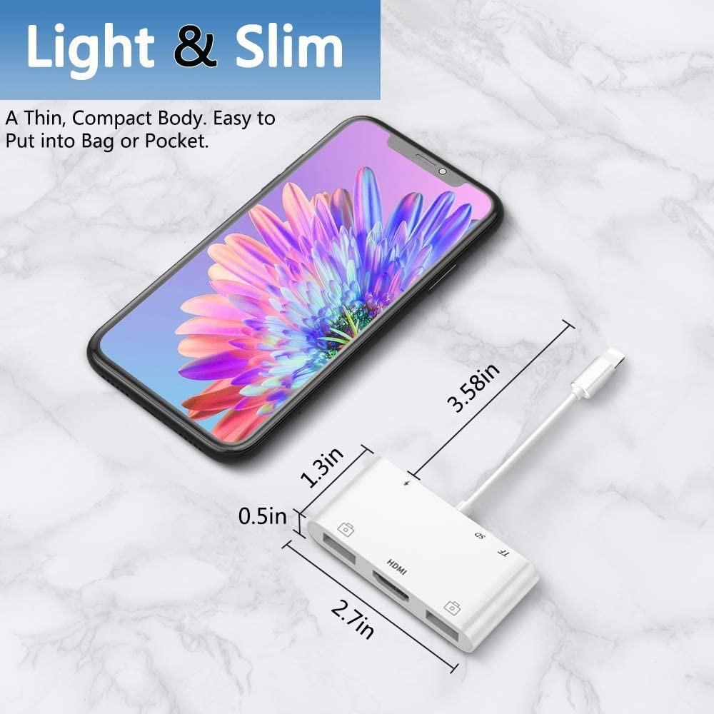 Lightning Hub iPad Adapter, 6-in-1 Lightning to HDMI Digital AV ...