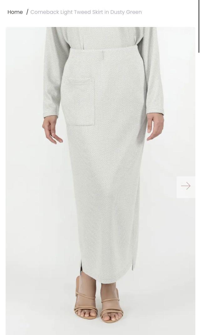 Lilit - Comeback Light Tweed Top and Skirt in Dusty Green, Women's ...