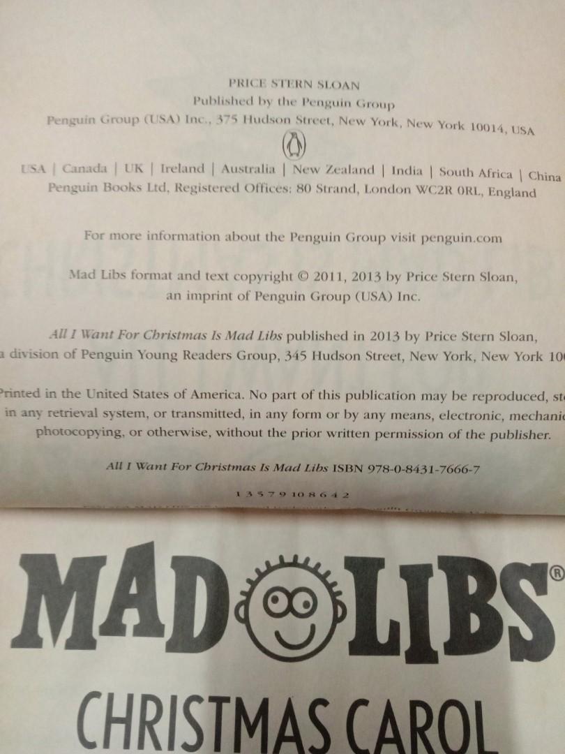 Mad libs, Hobbies & Toys, Books & Magazines, Comics & Manga on Carousell