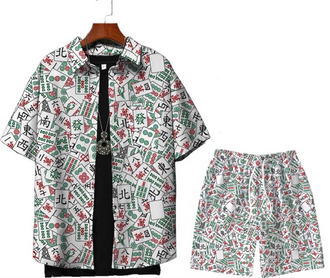 Mahjong shirt set (CNY), Men's Fashion, Tops & Sets, Sets & Coordinates ...