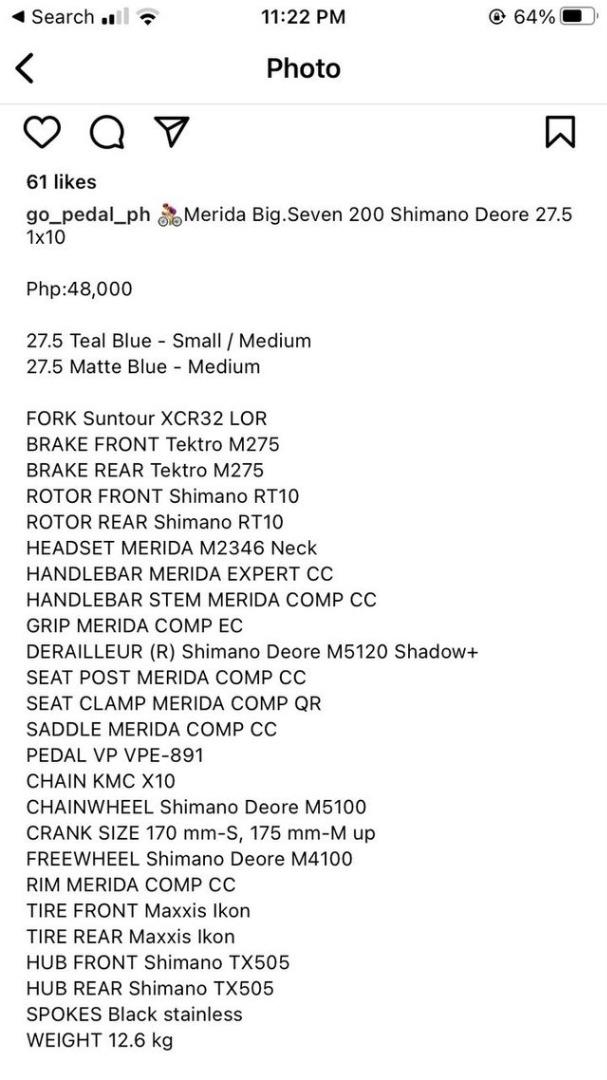 Merida Big Seven 200 Shimano Deore 27.5 1x10, Sports Equipment, Bicycles & Parts, Bicycles on ...