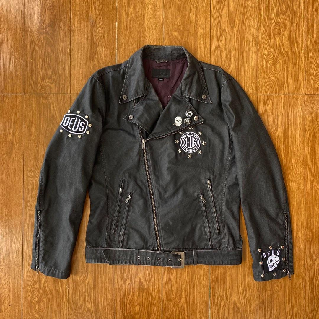 Mossimo Deus Double Collar Jacket Deus Ex Machina Patch/Stud Custom ...