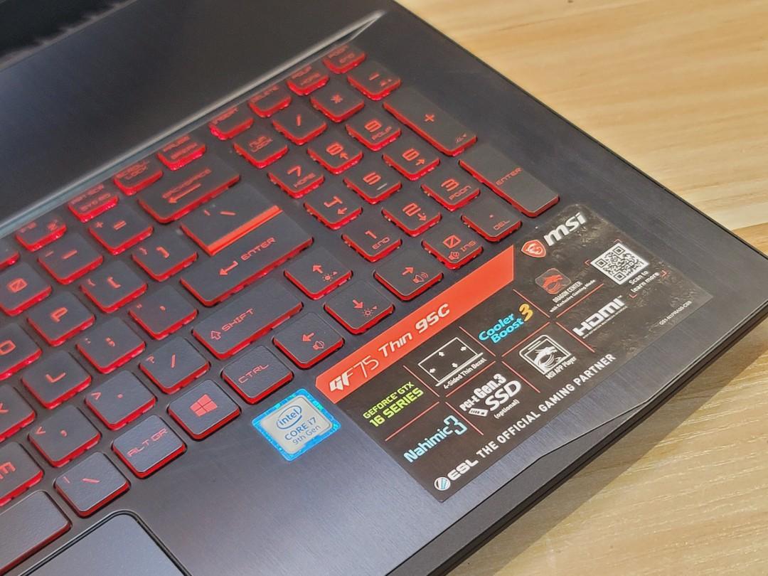 MSI GF75 Thin 9SC i7 9th Gen 16GB RAM 256GB SSD 1TB HDD GTX 1650 4GB ...