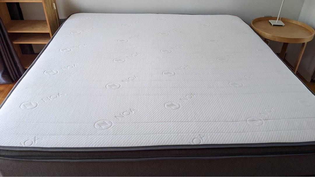 Noa king size bed with Ikea espevar bed frame, Furniture & Home Living ...