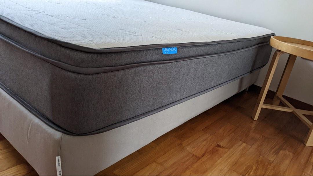 Noa king size bed with Ikea espevar bed frame, Furniture & Home Living ...