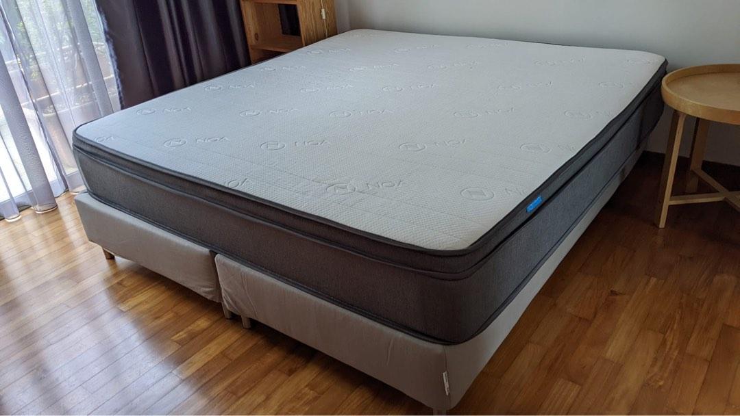 Noa king size bed with Ikea espevar bed frame, Furniture & Home Living ...