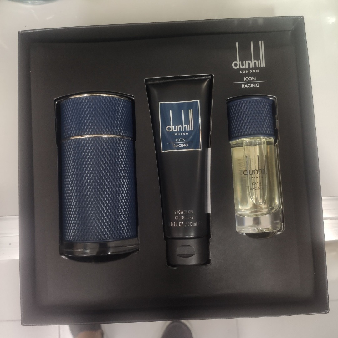Original DUNHILL ICON RACING BLUE (M) SET EDP 100ml+30ml+SG90ml, Beauty ...