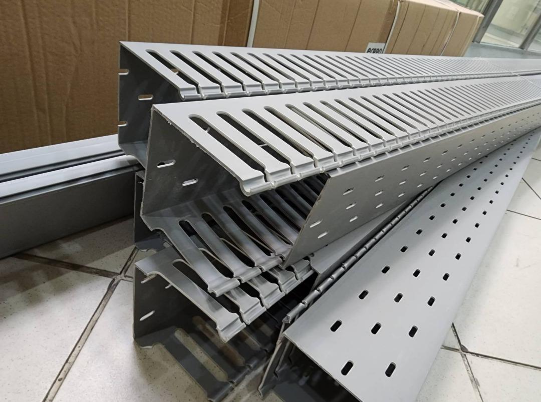 PVC Slotted Cable Duct Gray, Furniture & Home Living, Cleaning ...