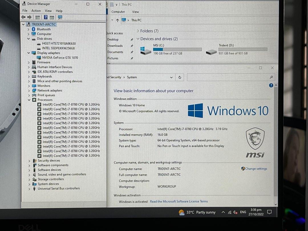RARE MSI Trident Arctic SFF Powerful Gaming Desktop CPU PC Processor ...