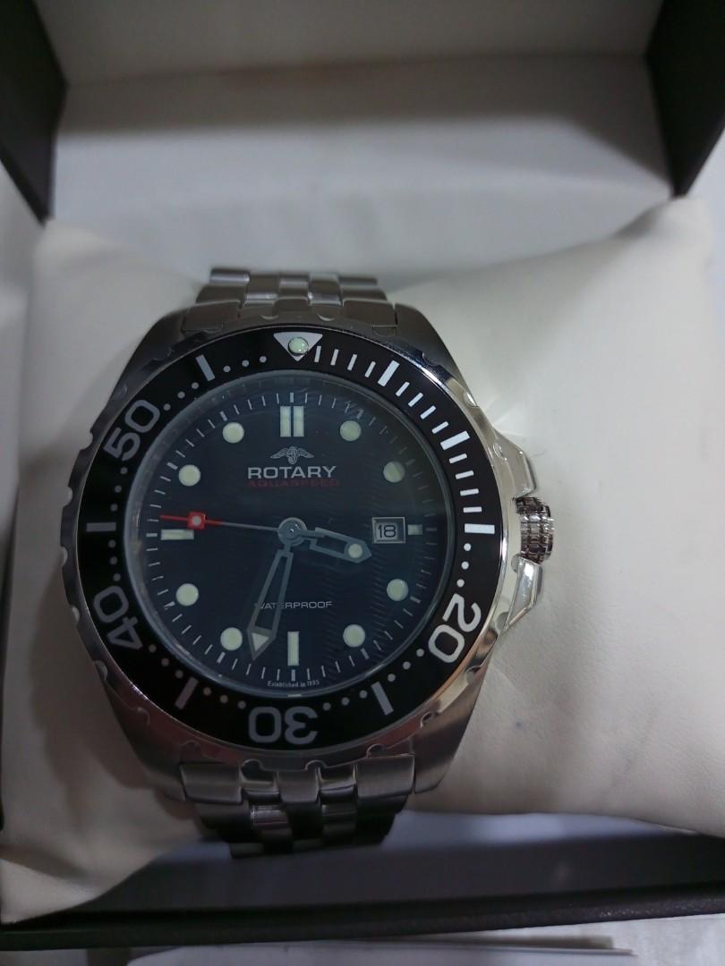 Rotary Quartz Gents Swiss Diver Watch in box, Luxury, Watches on Carousell