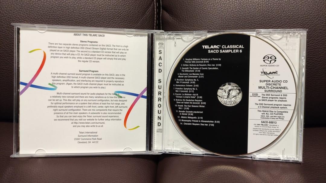 SACD Telarc Classical Sampler 6 Hybrid SACD Multi Channel Surround DSD ...