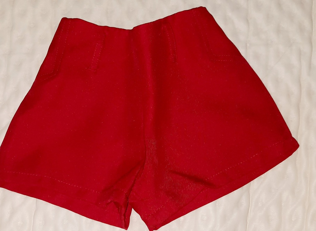 Satin red formal short for 1-2 yrs old, Babies & Kids, Babies & Kids ...