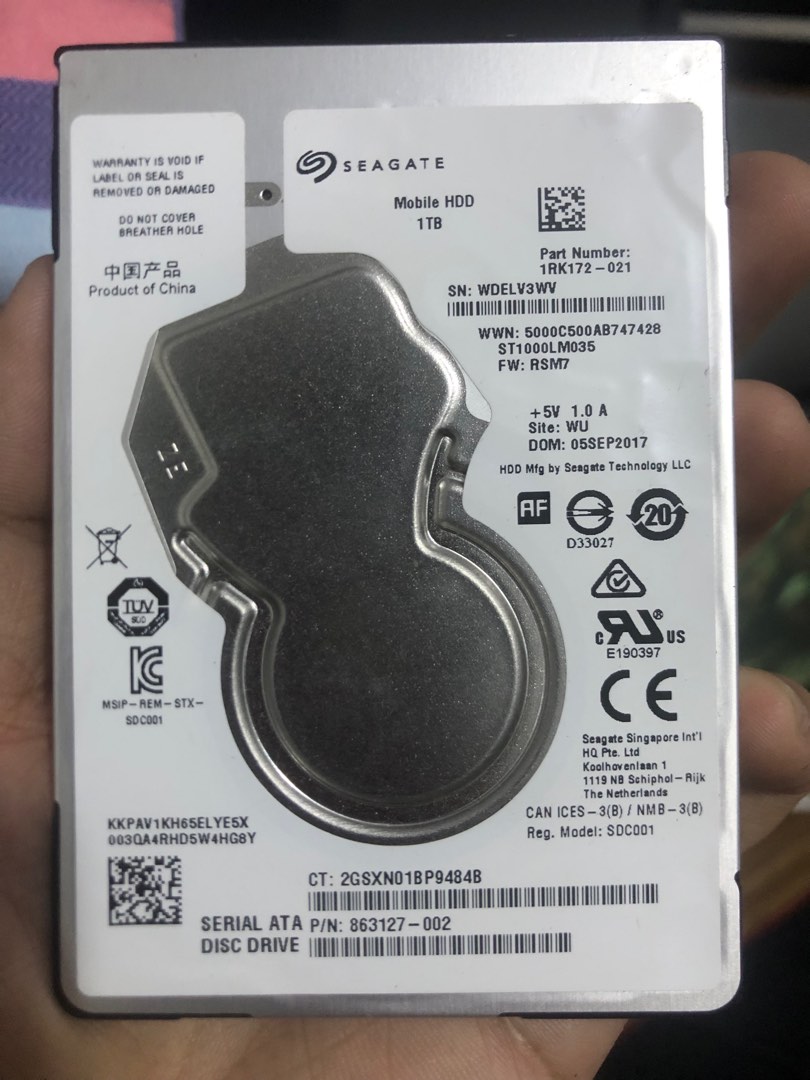 Seagate 2.5 hdd 1TB, Computers & Tech, Parts & Accessories, Hard Disks & Thumbdrives on Carousell