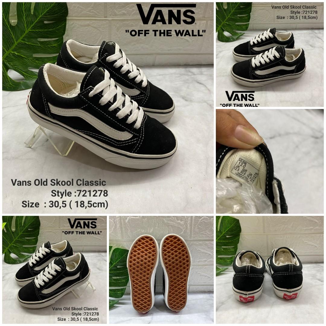 Sepatu anak Vans 721278 Kids Old Skool Classic Size 30,5 ( 18,5cm ...