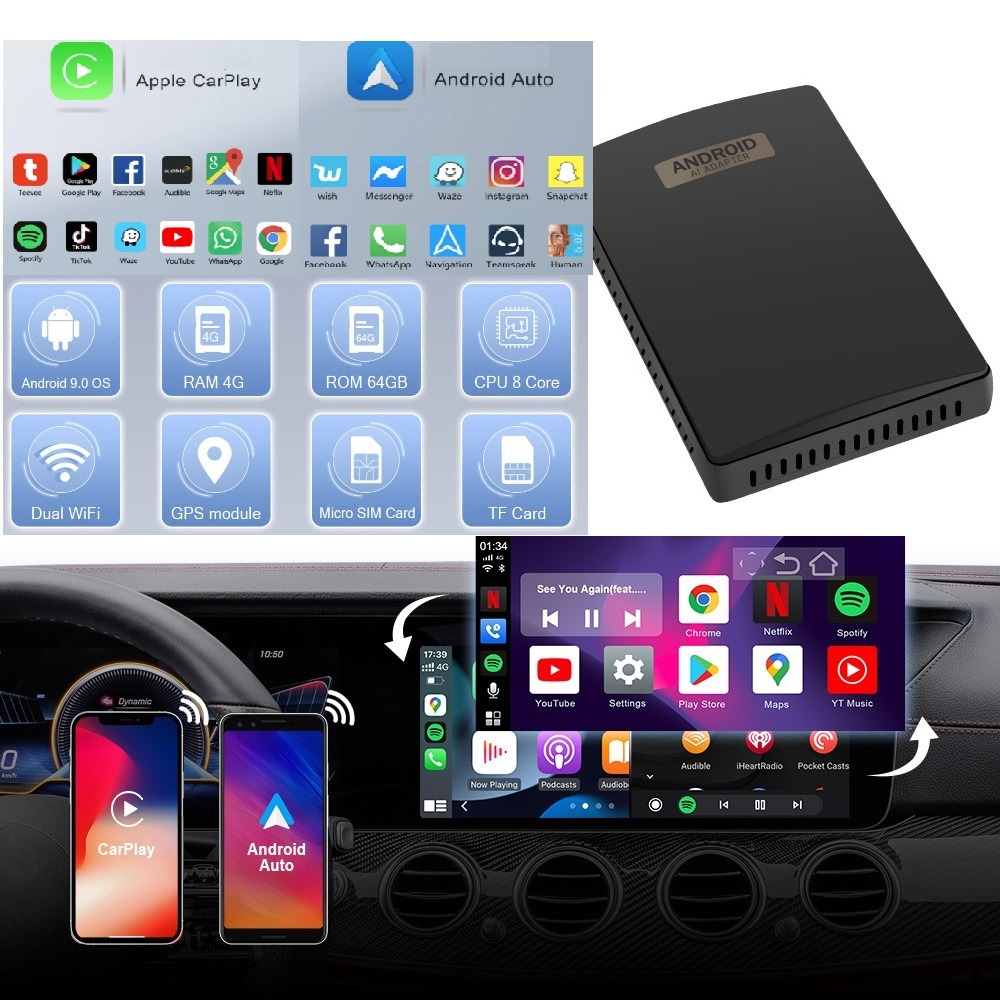 Smart Carplay AI Box for Youtube and movies Wireless CarPlay/Wireless ...