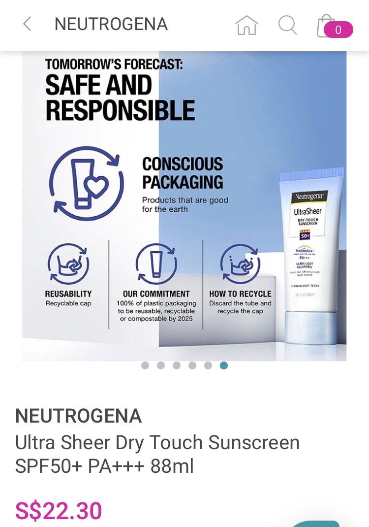 Ultra Sheer DRY-TOUCH SUNSCREEN SPF 50+, Beauty & Personal Care, Bath ...