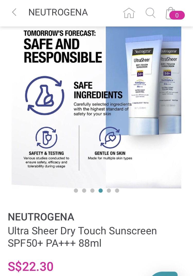 Ultra Sheer DRY-TOUCH SUNSCREEN SPF 50+, Beauty & Personal Care, Bath ...