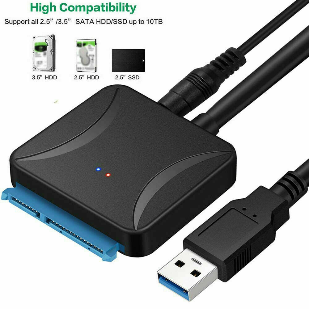 USB 3.0 to SATA III Hard Drive Adapter for 2.5 "3.5" HDD/SSD with 12V ...