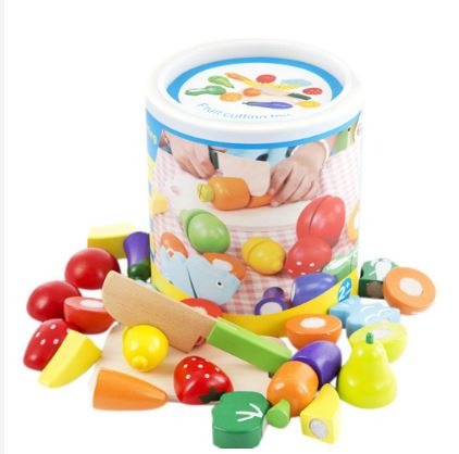 Velcro Wooden Fruit and Vegetable Combination Cutting Toys Set ...
