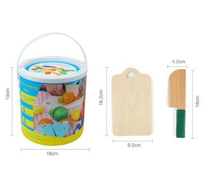 Velcro Wooden Fruit and Vegetable Combination Cutting Toys Set ...