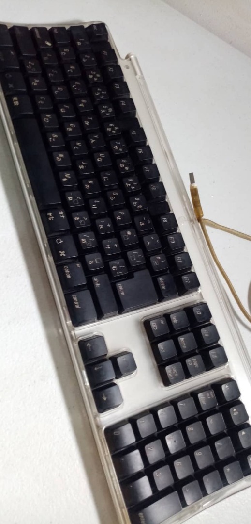 Vintage Apple Pro USB Wired Keyboard M7803 Clear/Black Tested ...