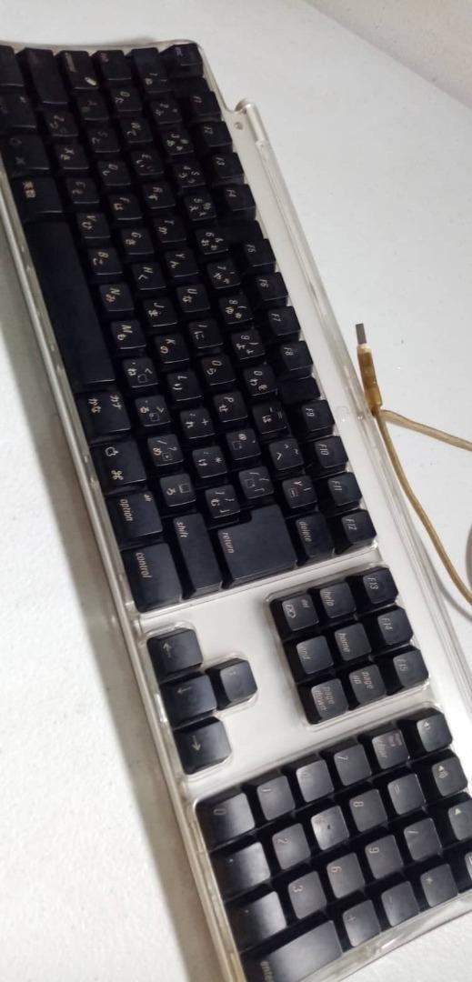 Vintage Apple Pro USB Wired Keyboard M7803 Clear/Black Tested ...
